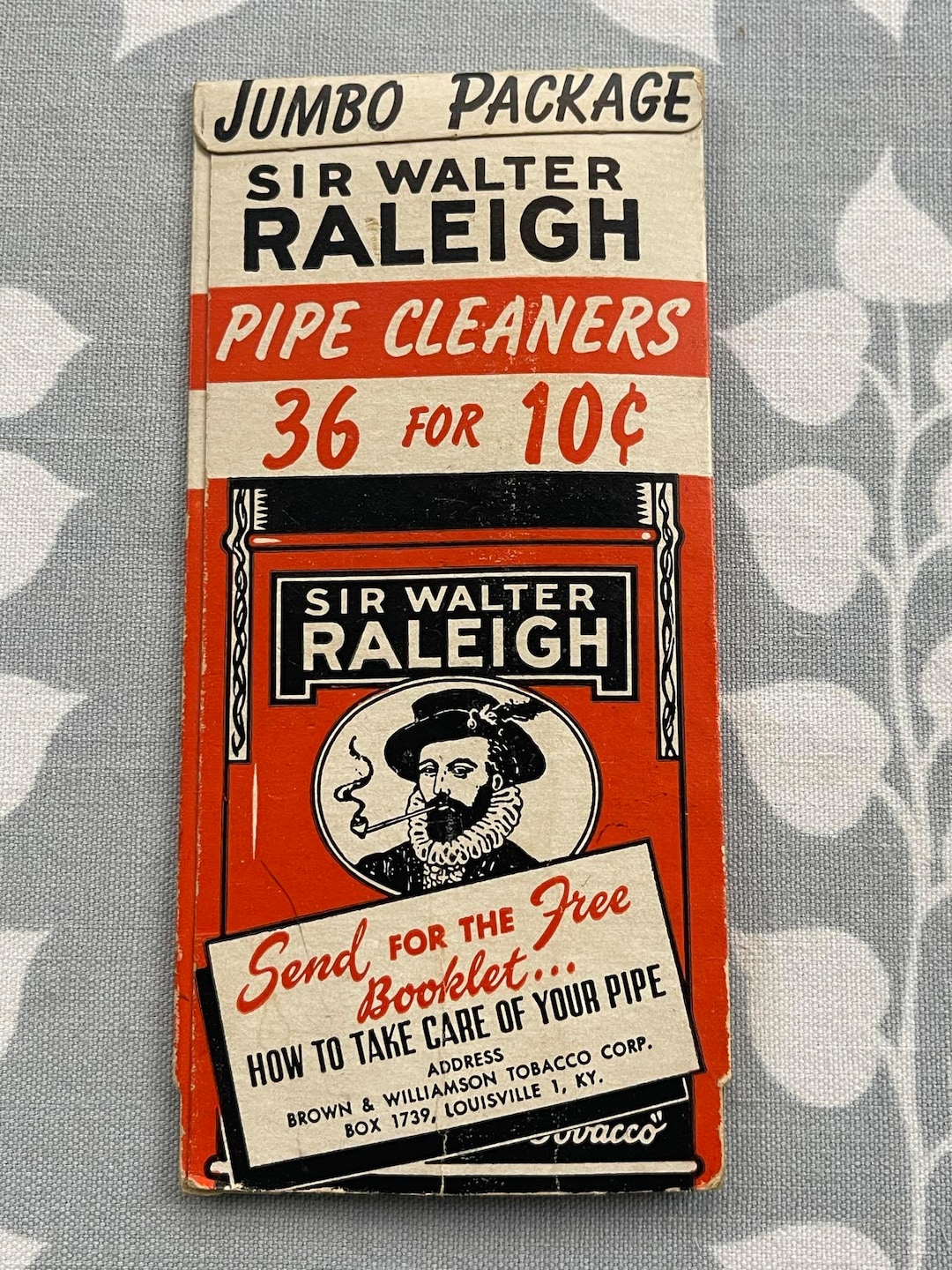Vintage Sir Walter Raleigh Jumbo Package Pipe Cleaners Smoking Tobacco ...