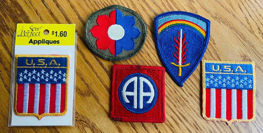 5 Vintage (3) WWII Military Uniform Patches (2) U.S.A. Patches - Etsy