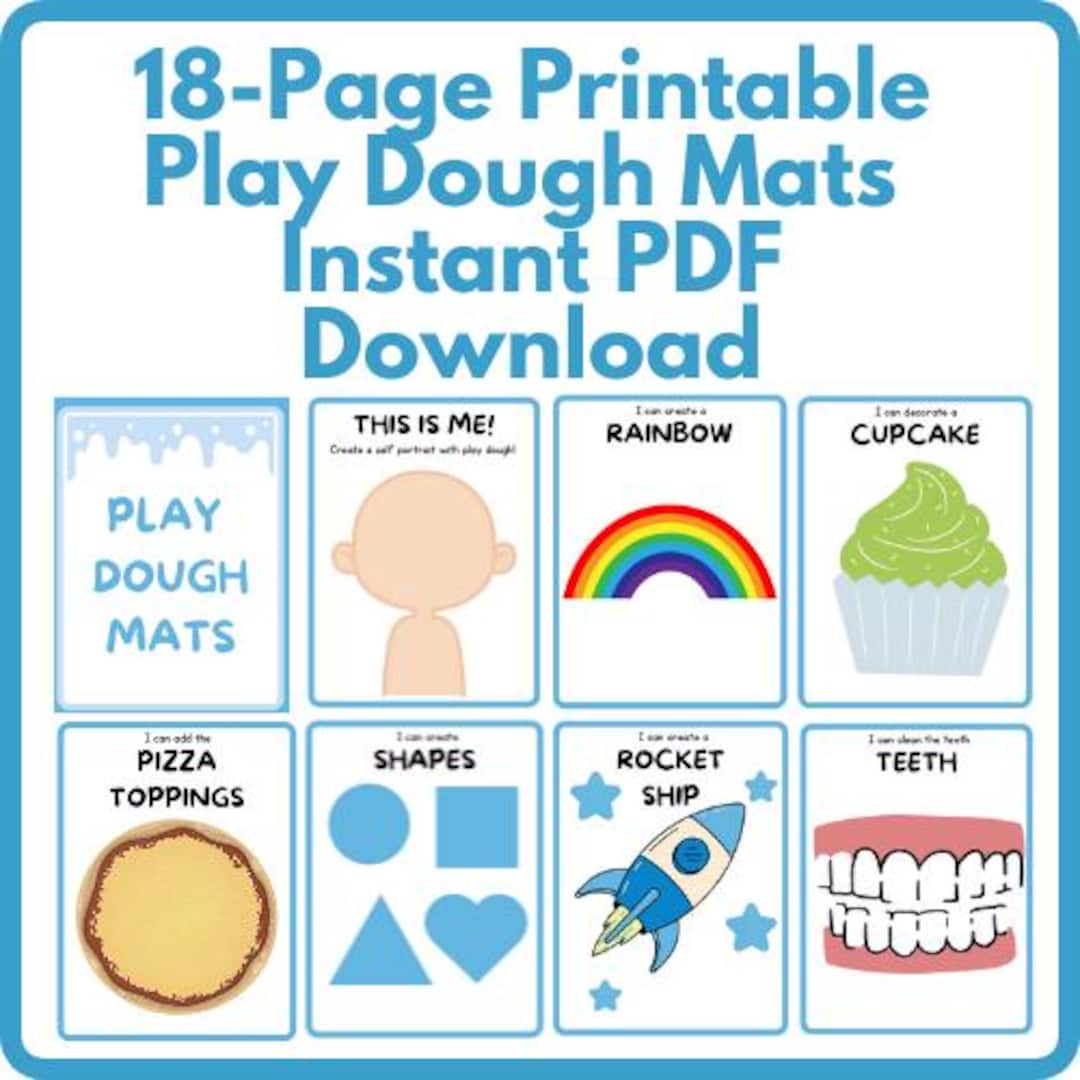 18-page Printable Play Dough Mats creative Activities for Kids Self ...