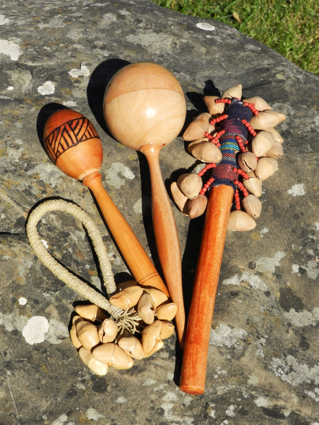 Rattle Rattle Set Maracas Natural Rattles Wooden Rattle - Etsy