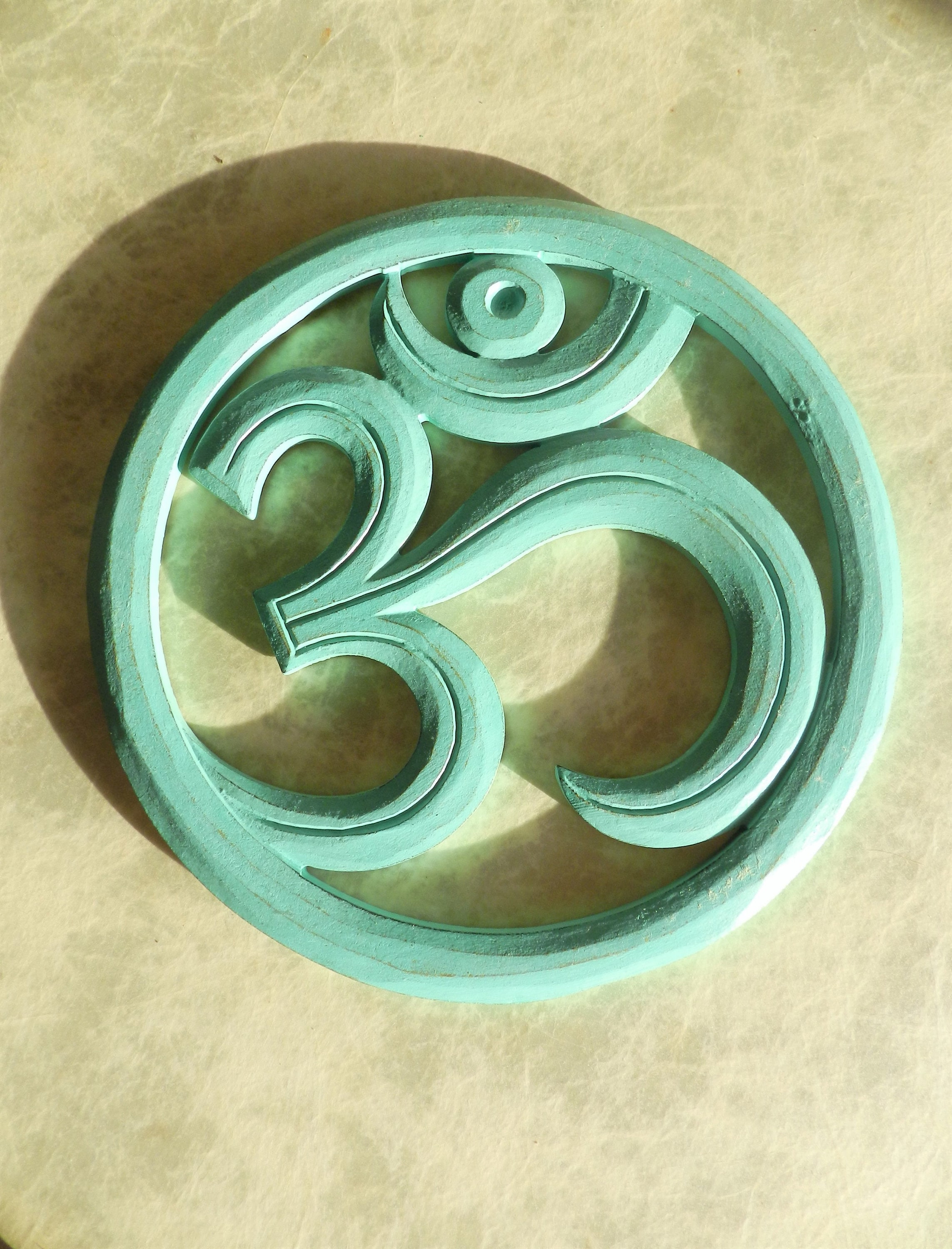 Om-sign Made of Wood 25 Cm Diameter in 3 Shades | Etsy