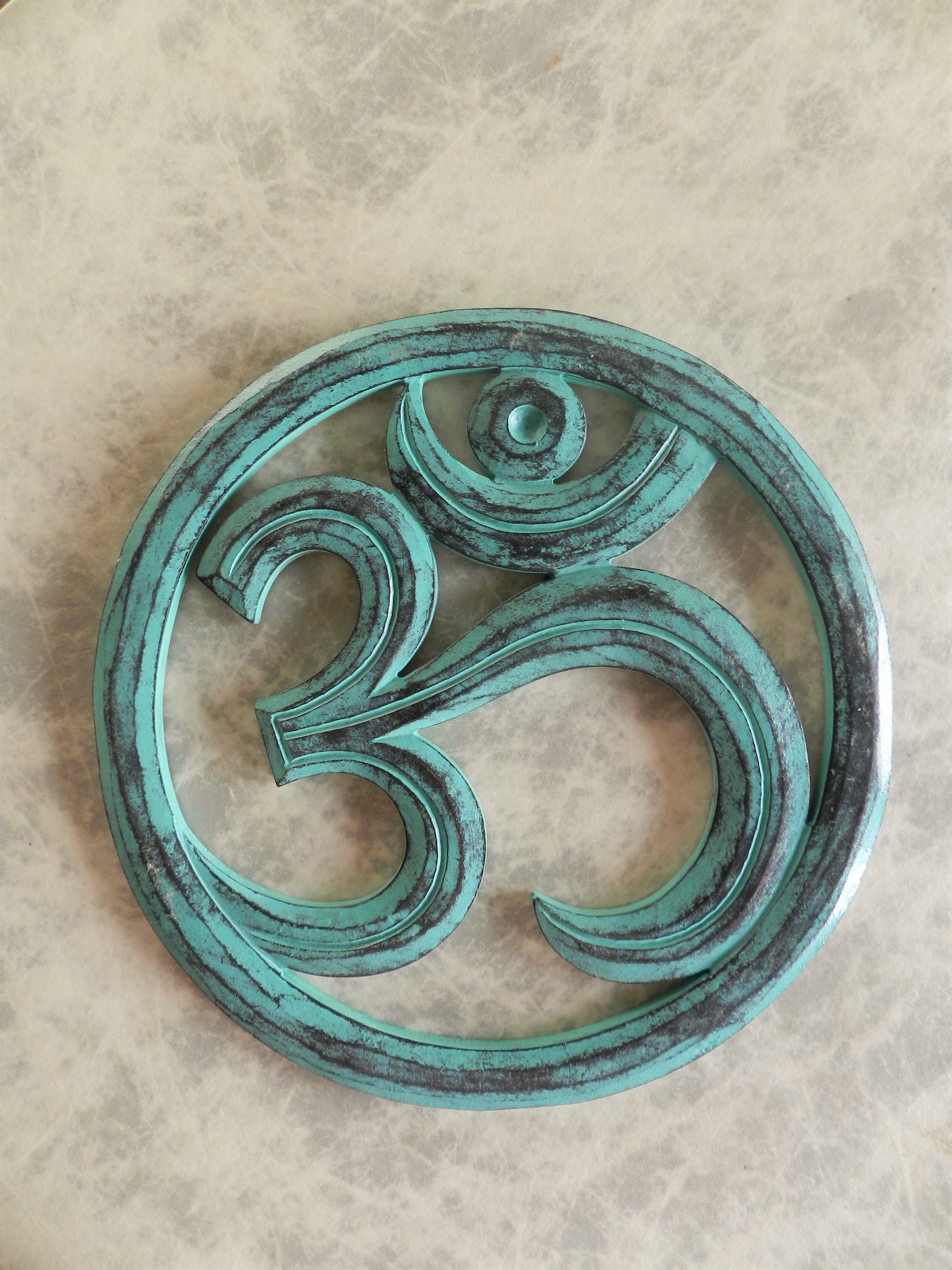 Om-sign Made of Wood 25 Cm Diameter in 3 Shades | Etsy