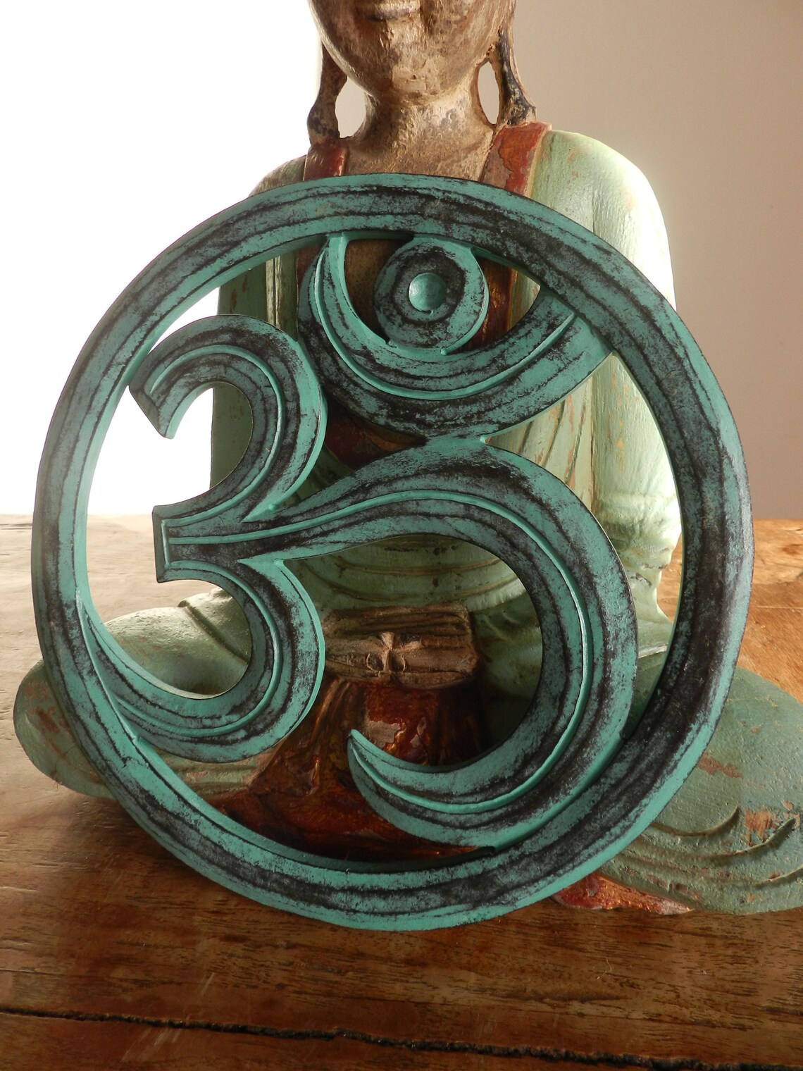 Om-sign Made of Wood 25 Cm Diameter in 3 Shades | Etsy