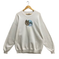 Vintage 90s Rose Flower Pink Collar Sweatshirt Size Medium Rose ...