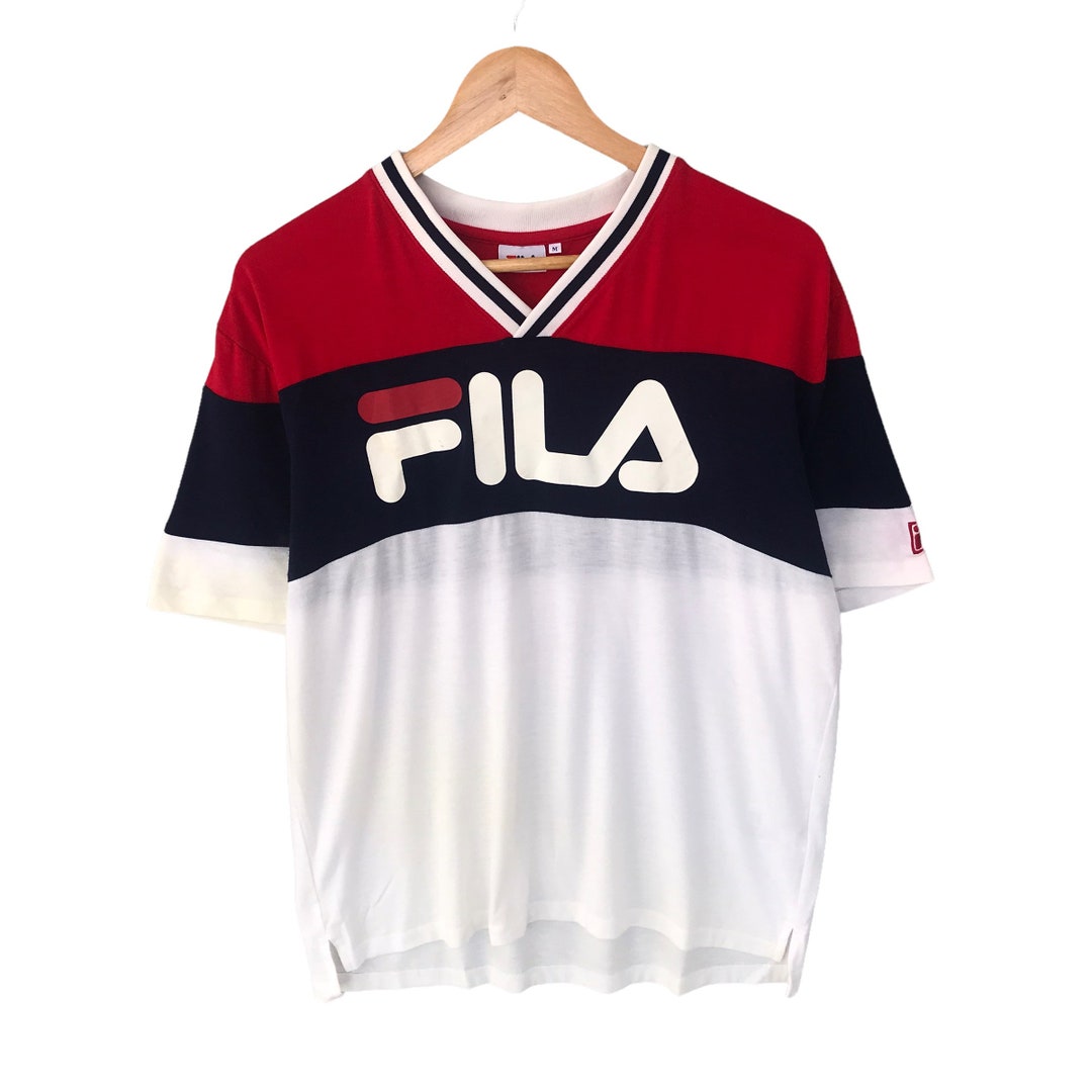 Vintage 00s Fila Multi Colour Tshirt Size Medium Fila Biella Italia Crewneck Fila Sweater ...