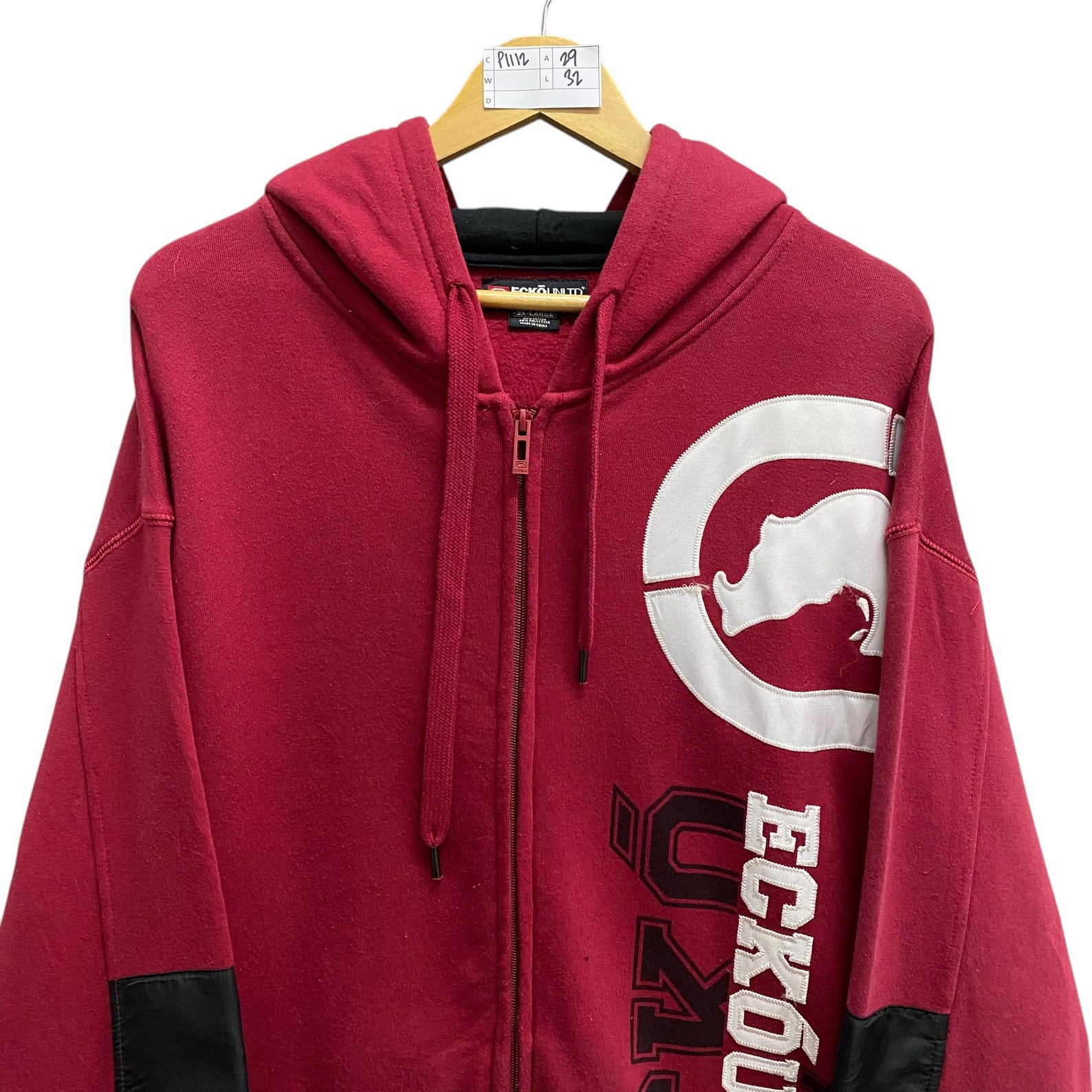 Vintage Ecko Function Unltd Red Baggy Hoodie Sweatshirt 2xlarge Ecko ...