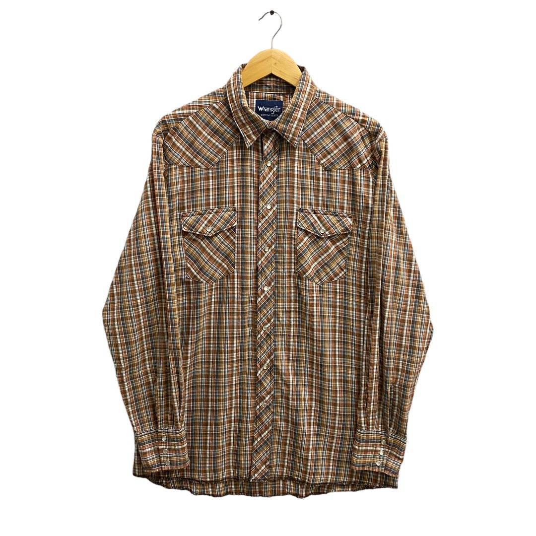 Vintage Wrangler Multi Colour Western Shirt Size Large Wrangler ...
