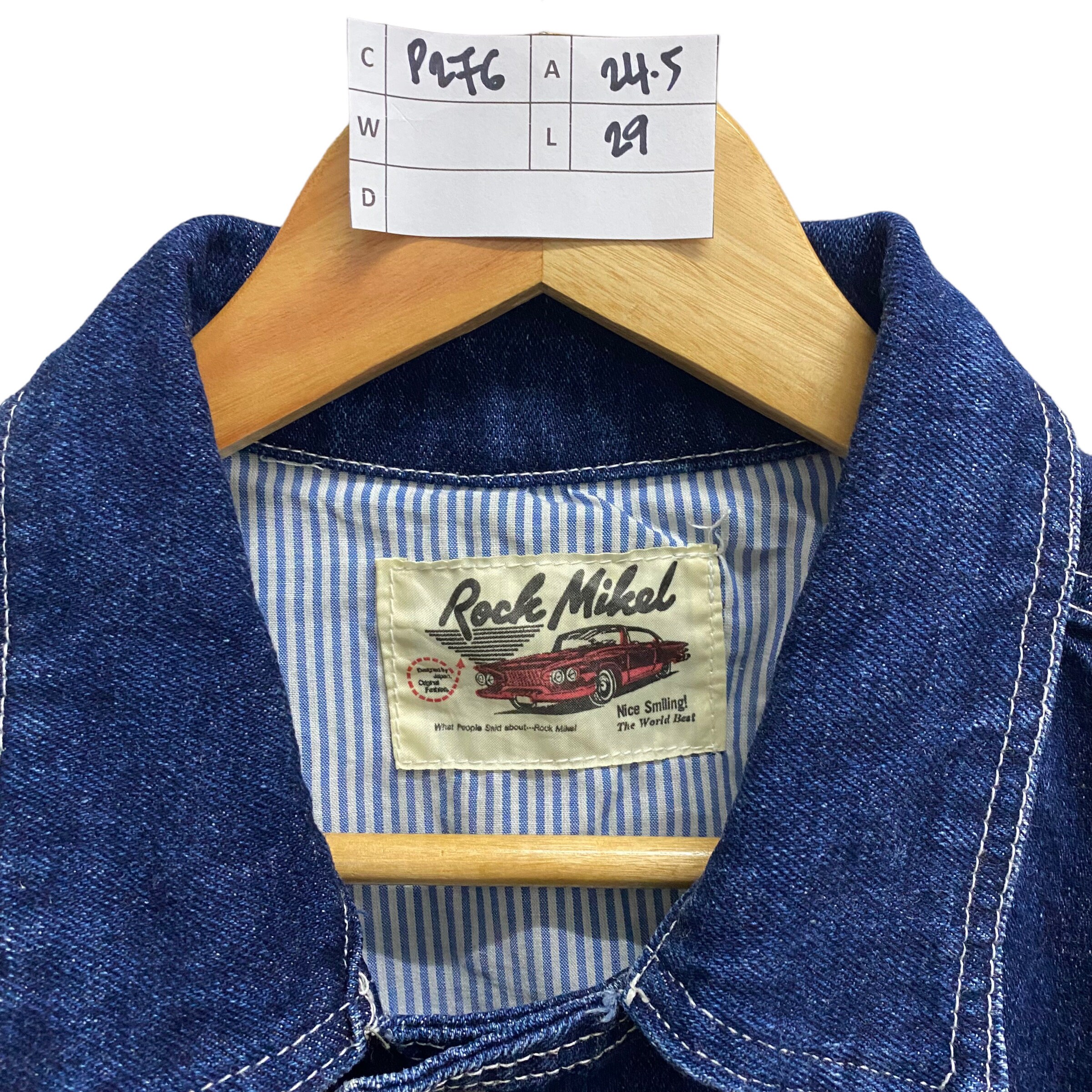 Vintage Rock Mikel French Work Jacket Large Heavy Denim Chore Coat Blue ...