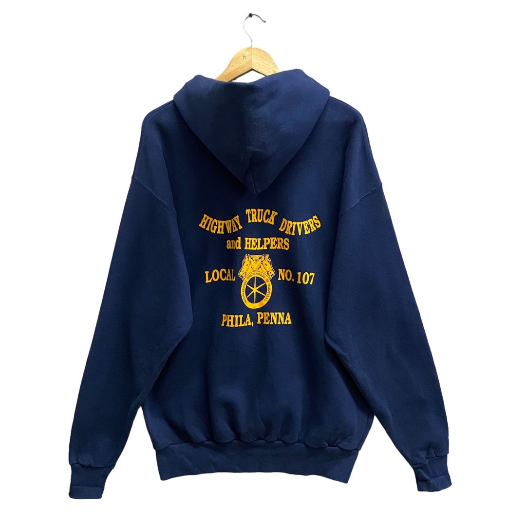 Vintage Teamsters Union Service Navy Hoodie Size Xlarge Teamsters ...
