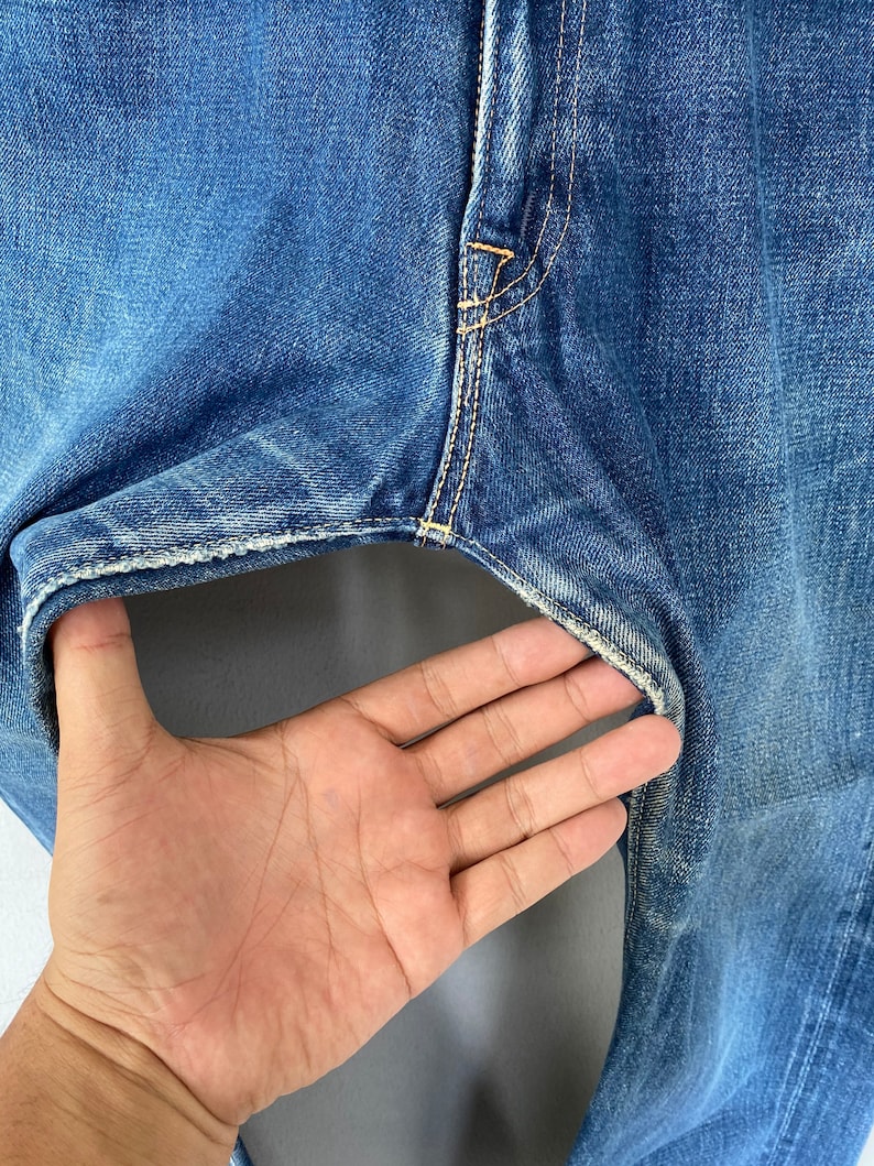 Vintage Japanese Brand Denime Blue Faded Jeans Selvedge Vintage Denim ...