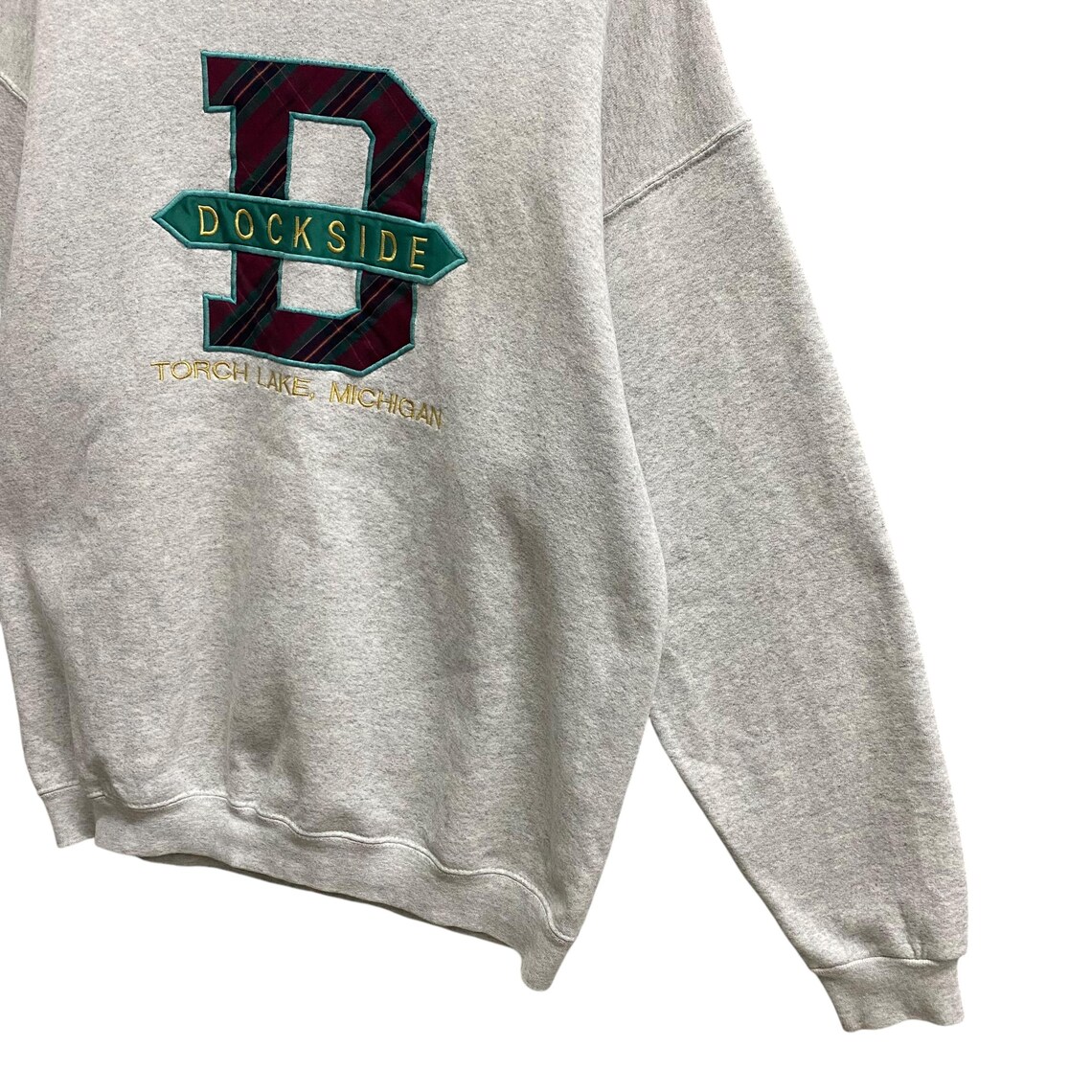 Vintage 90s Dockside Torch Lake Michigan Soft Grey Sweatshirt Dockside ...