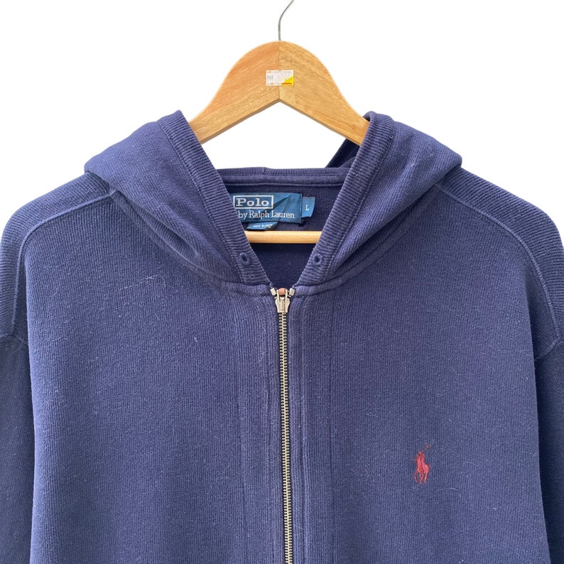 Vintage Polo Ralph Lauren Pony Navy Hoodie Size Large Polo Ralph Lauren Crewneck Polo RL 67 ...