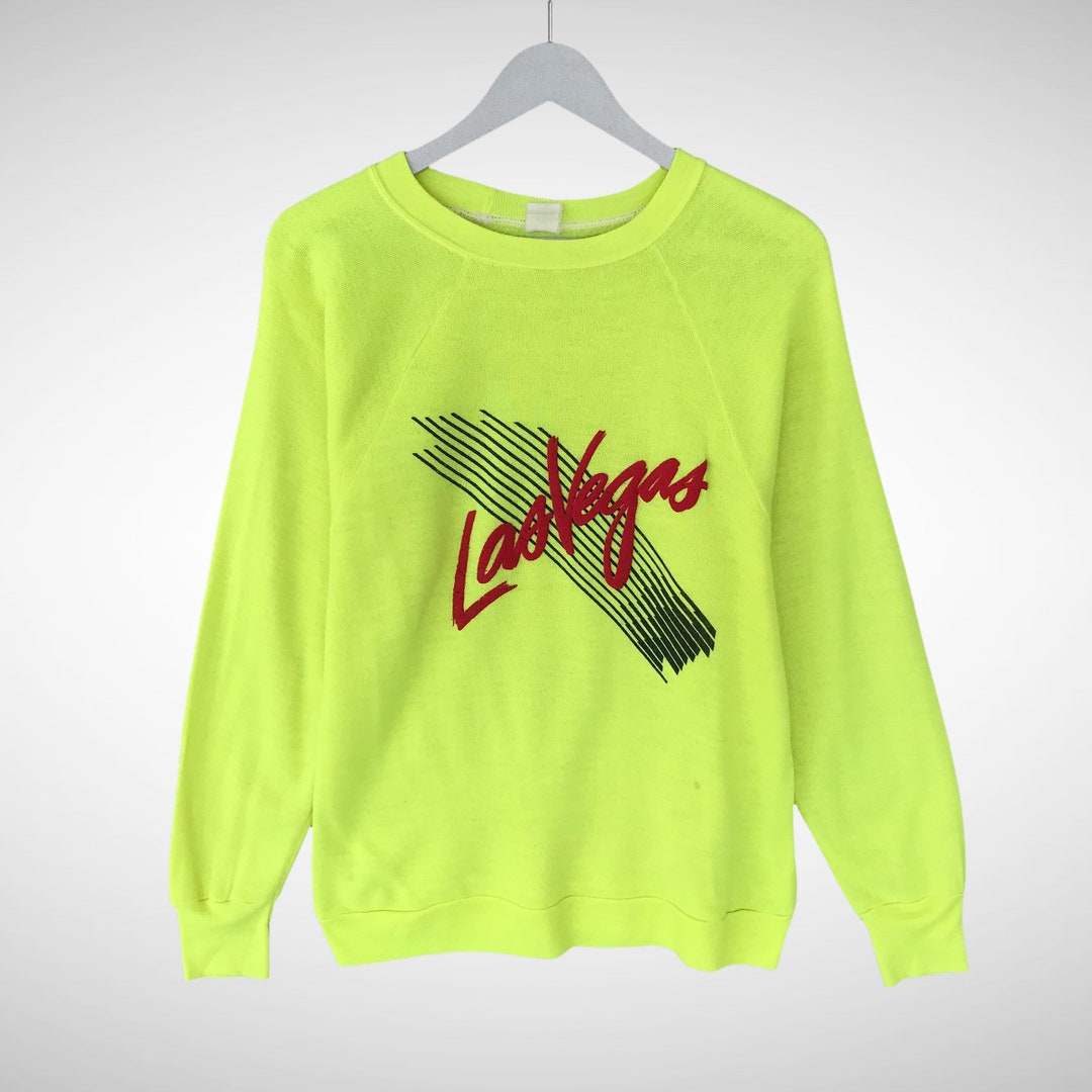 Vintage 90s Las Vegas Green Sweatshirt Size Large Las Vegas Crewneck 0994