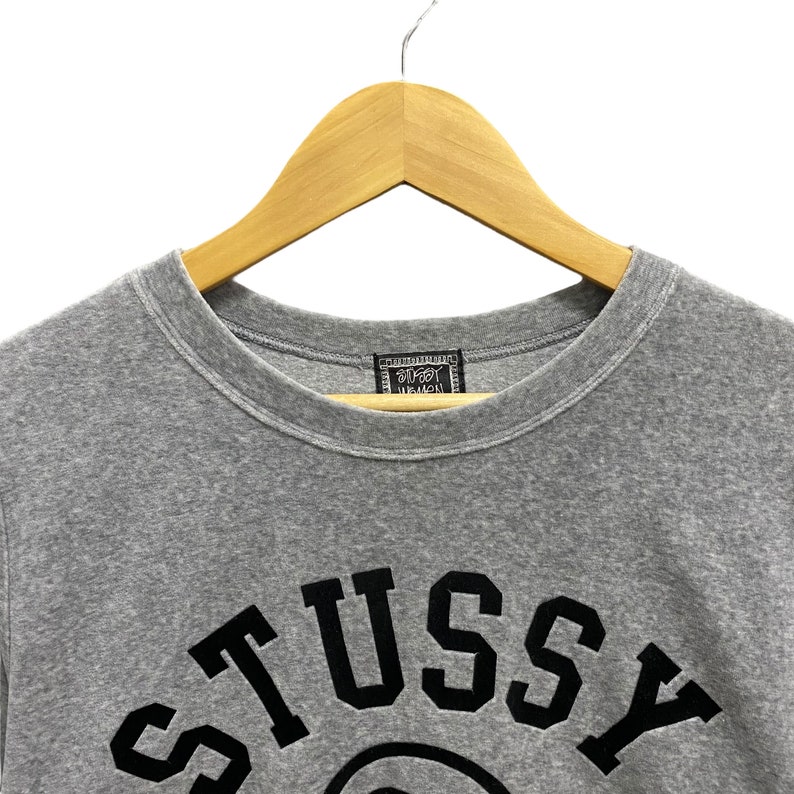Vintage 00s Stussy Country Grey Sweatshirt Women Small Stussy SS Crewneck Stussy 8 Ball Sweater ...
