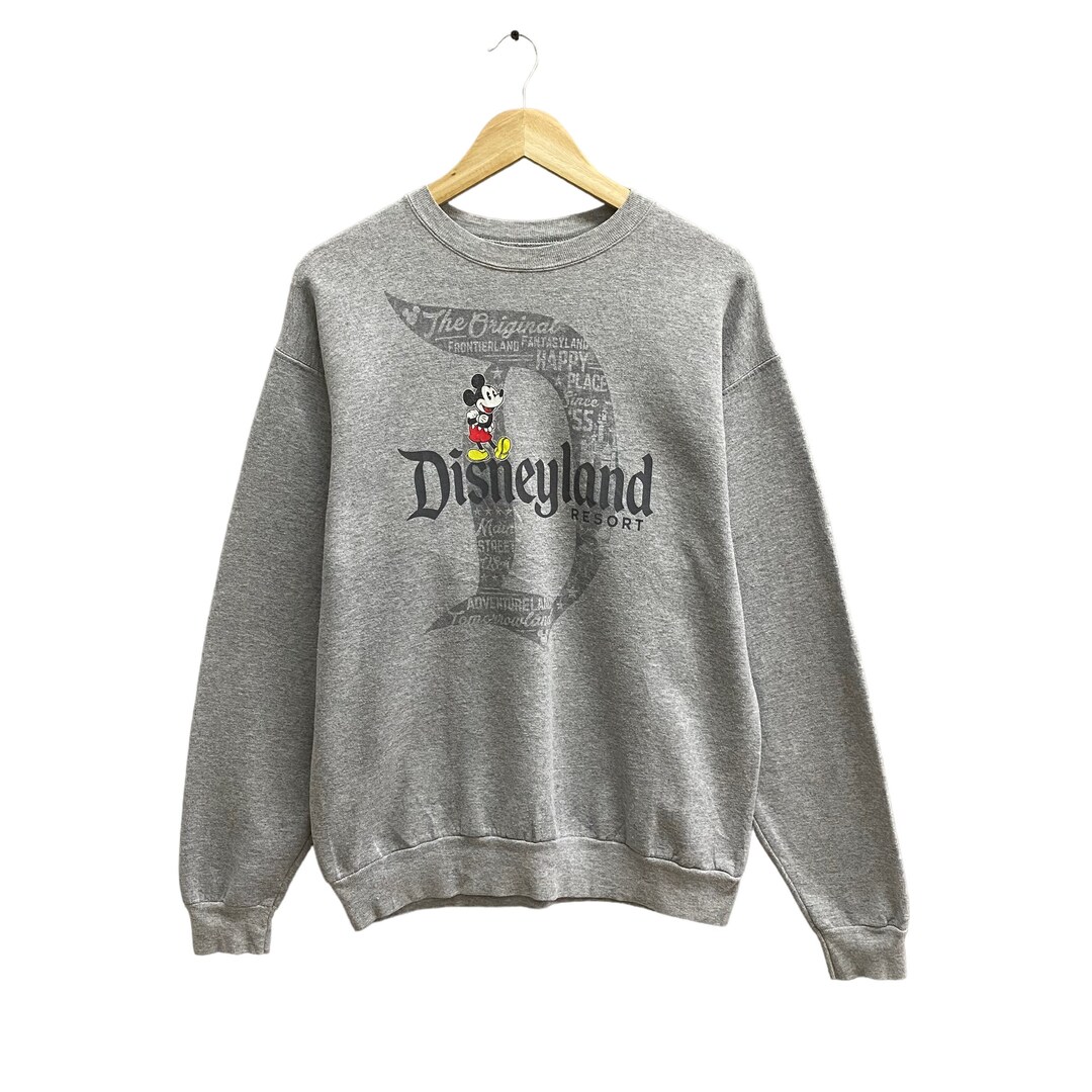 Vintage 00s Disneyland Mickey Mouse Grey Sweatshirt Size Medium Mickey ...