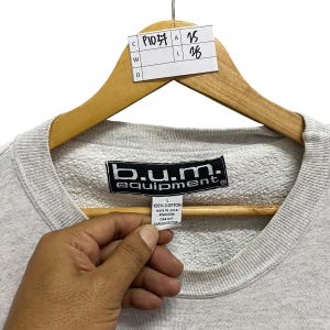 Vintage BUM Equipment Soft Grey Sweatshirt Large Bum Jeans Crewneck Bum ...