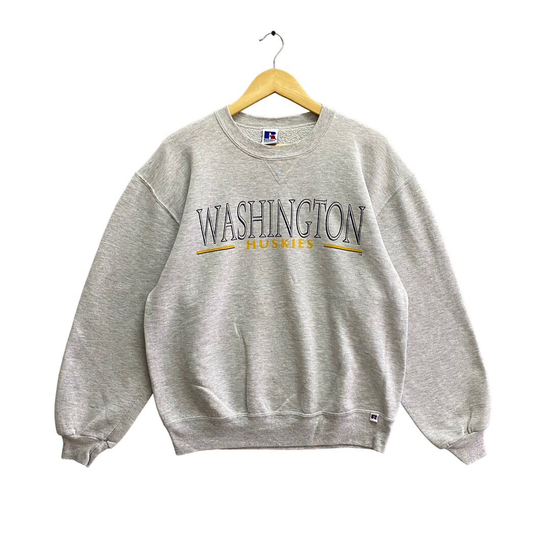 Vintage Washington Huskies Grey Sweatshirt Size Large Washington ...