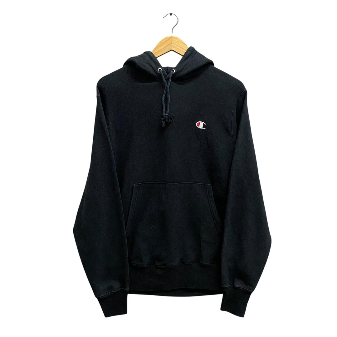 Vintage Champion Basic Black Hoodie Small Champion Crewneck Champion ...