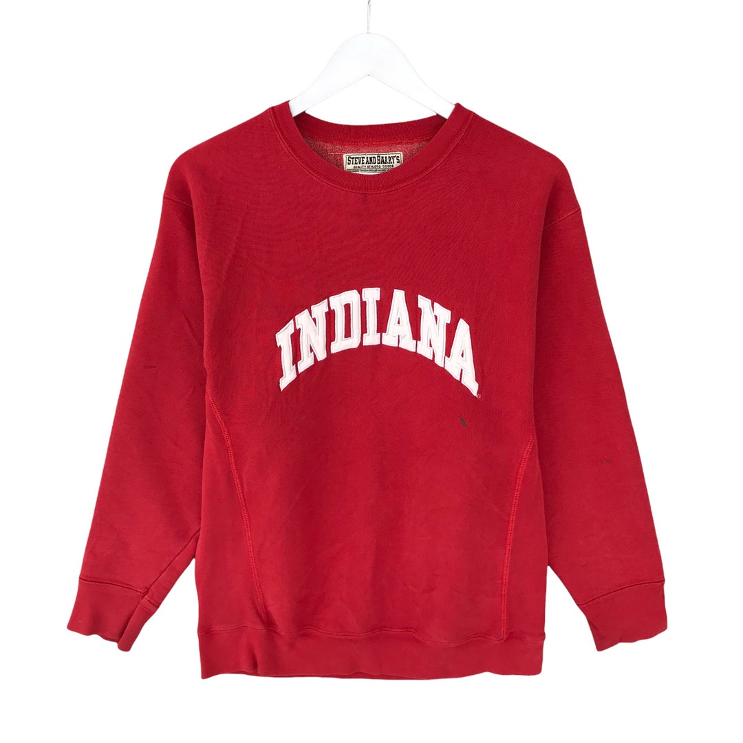 Vintage 90s Indiana University Red Sweatshirt Small Indiana Crewneck ...