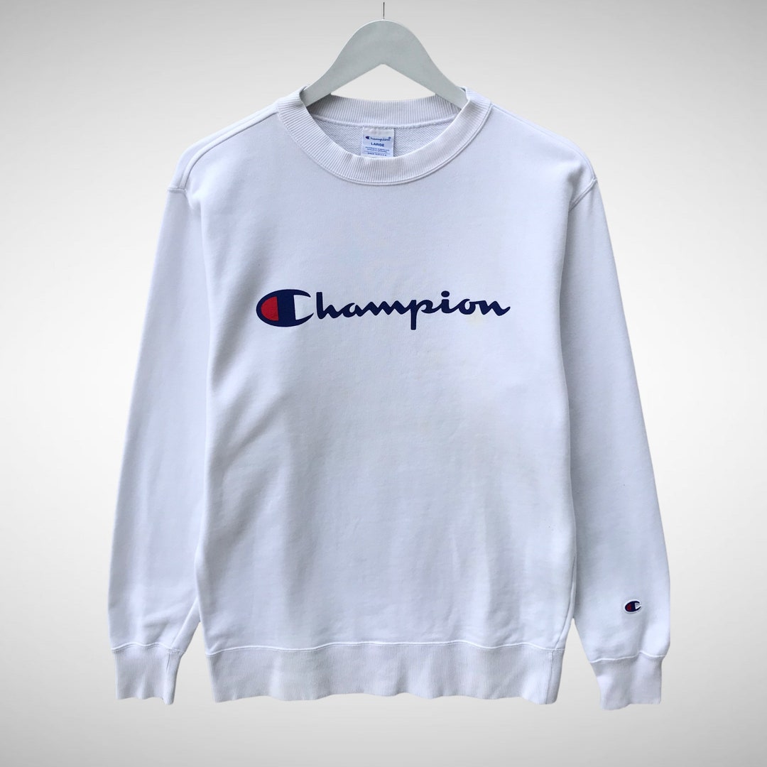 Vintage Champion Script Logo Print Sweatshirt Crewneck - Etsy