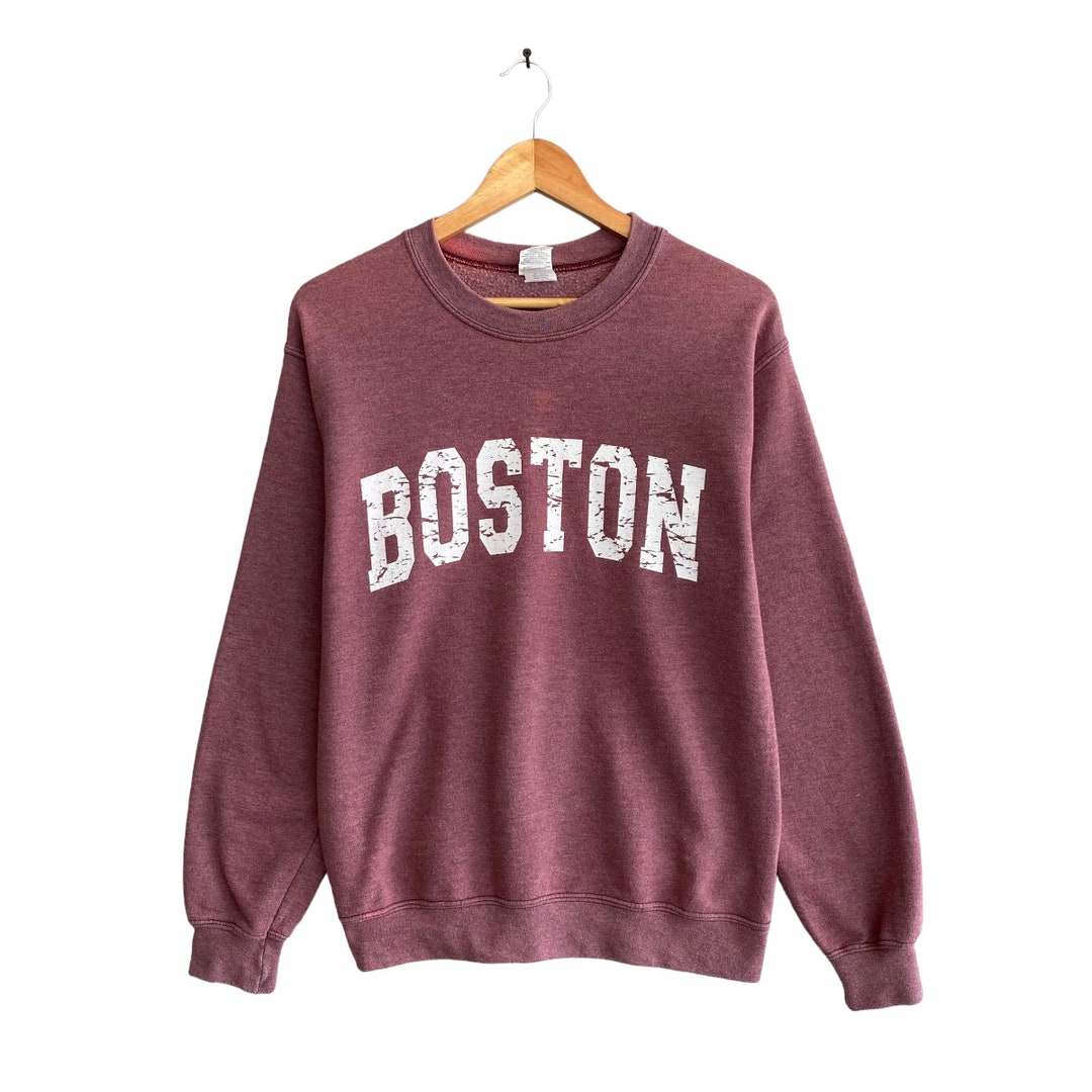 Vintage 00s Boston Maroon Sweatshirt Size Small Boston Crewneck Boston ...