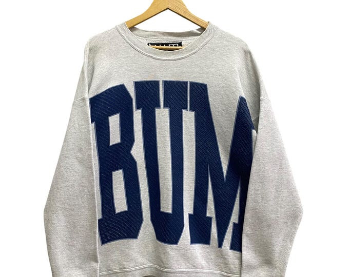 Vintage BUM Equipment Soft Grey Sweatshirt Large Bum Jeans Crewneck Bum ...