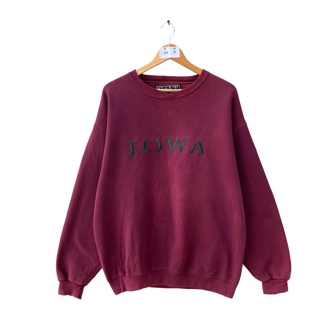 Vintage Iowa State Maroon Sweatshirt Size Large Distressed Iowa ...