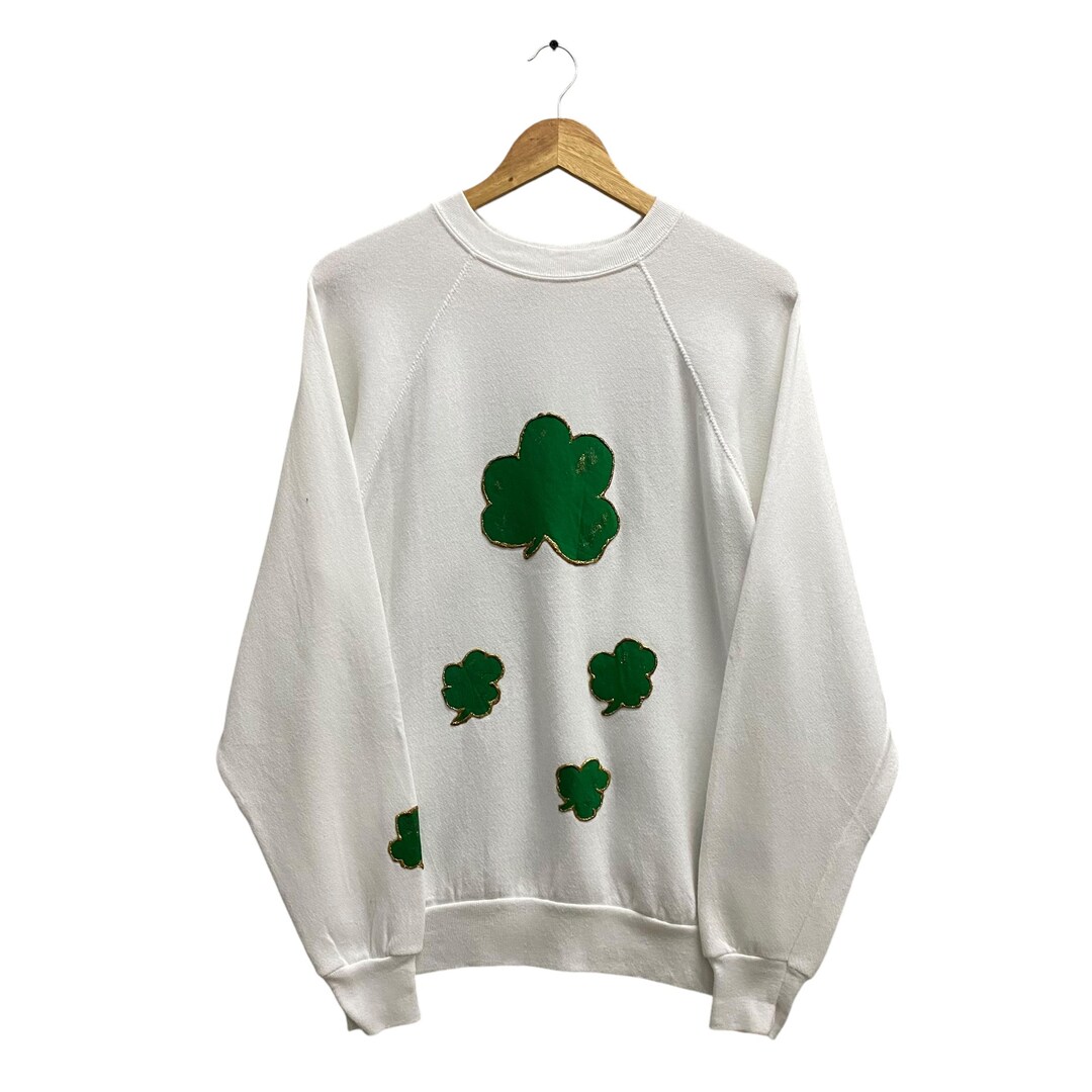 Vintage Tultex Leaf White Unisex Sweatshirt Medium Wildlife Floral Crewneck Tultex Sweater ...