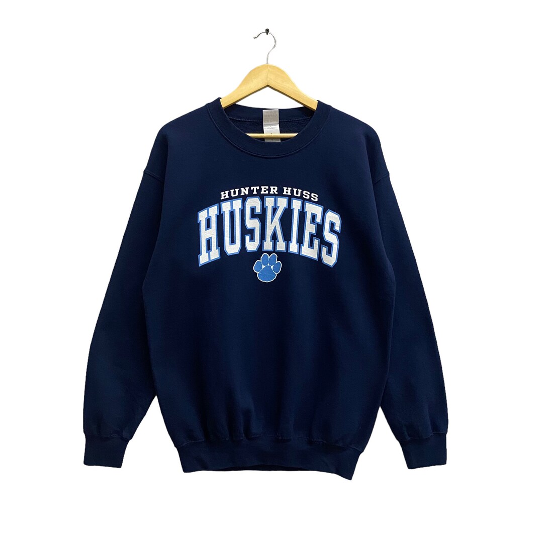 Vintage Hunter Huss Huskies Navy Sweatshirt Size Medium Hunter Huss ...