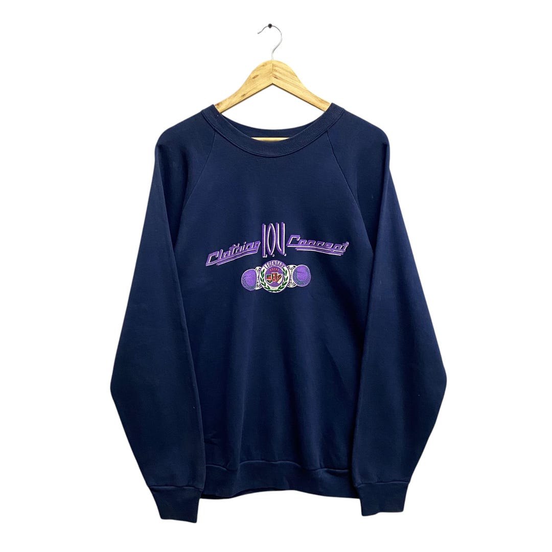 Vintage IOU Clothing Concept Navy Sweatshirt Size Xlarge IOU Crewneck ...