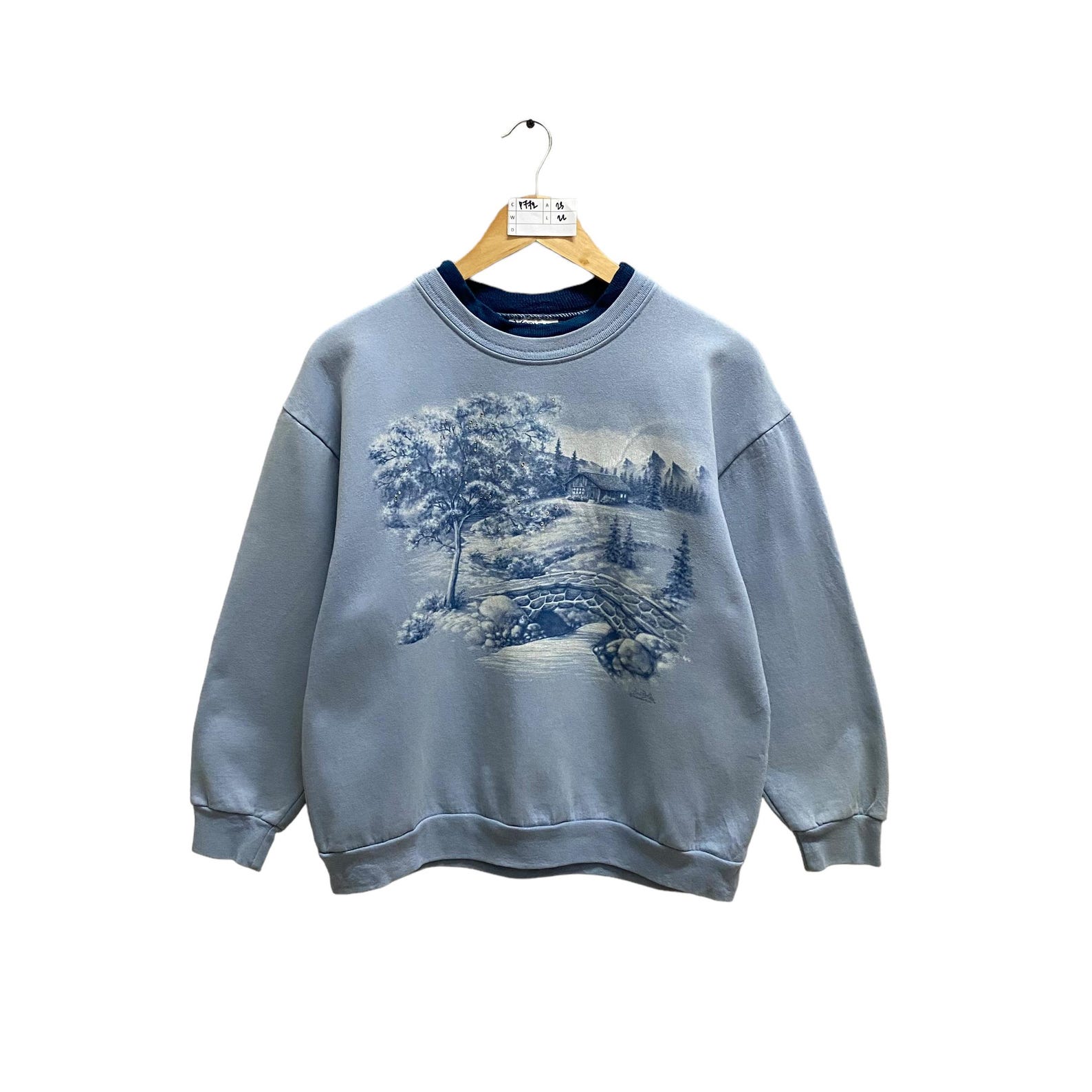 Vintage 90s Morning Sun Blue Sweatshirt Petite Medium Farmhouse ...