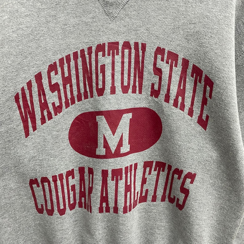 Vintage Washington State Cougar Athletics Grey Sweatshirt Medium ...