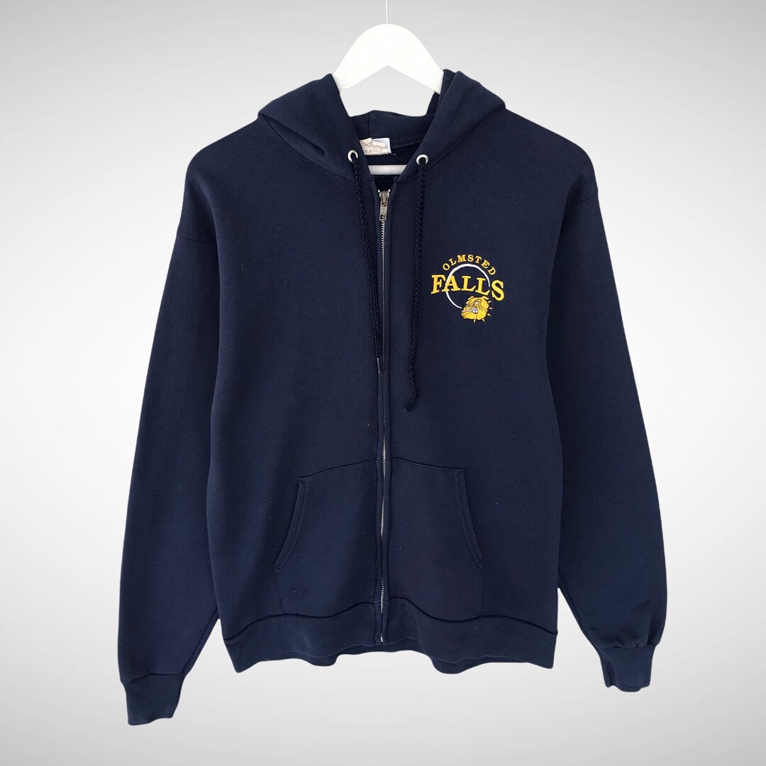 Vintage Olmsted Falls Navy Hoodie Sweatshirt Size Medium Olmsted Falls ...