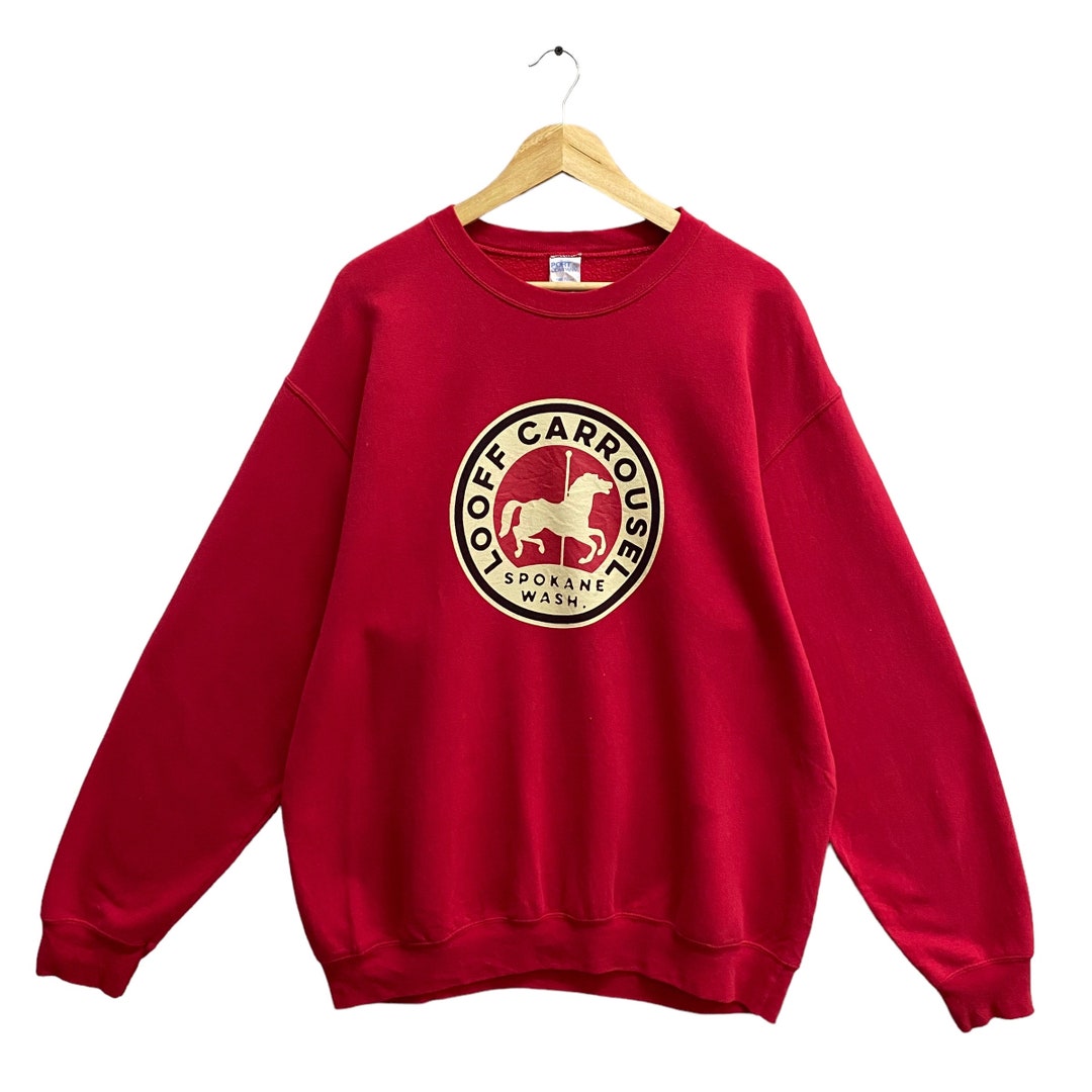 Vintage Y2k Loof Carrousel Spokane Washington City Red Sweatshirt ...