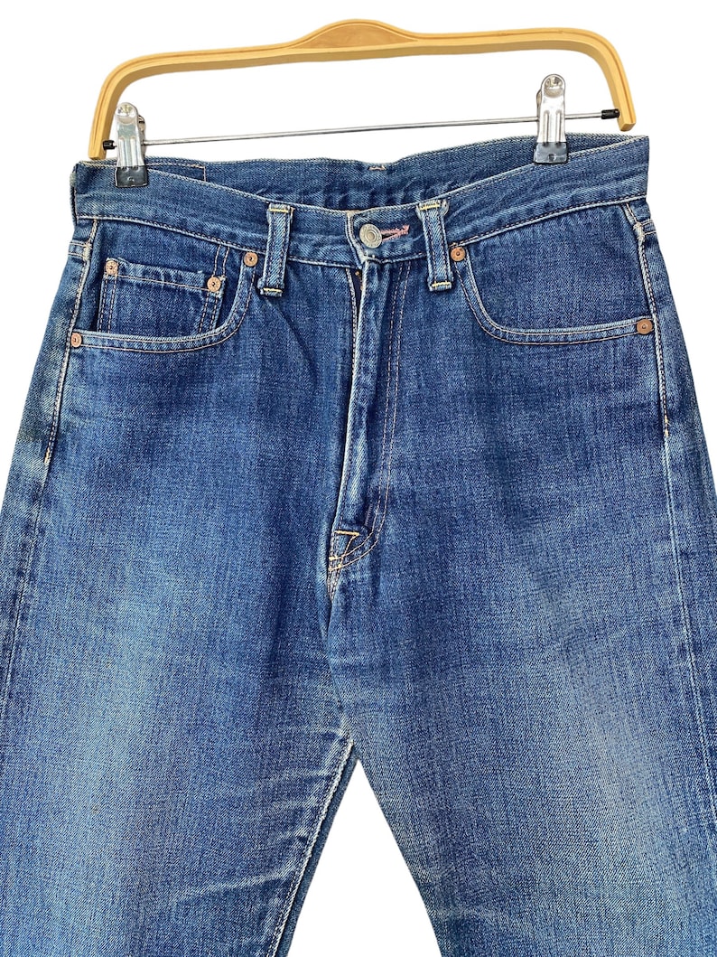 Vintage Japanese Brand Denime Blue Faded Jeans Selvedge Vintage Denim ...