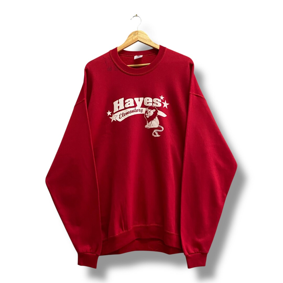 Vintage Hayes Elementary School Red Sweatshirt 2XLARGE Hayes Crewneck ...