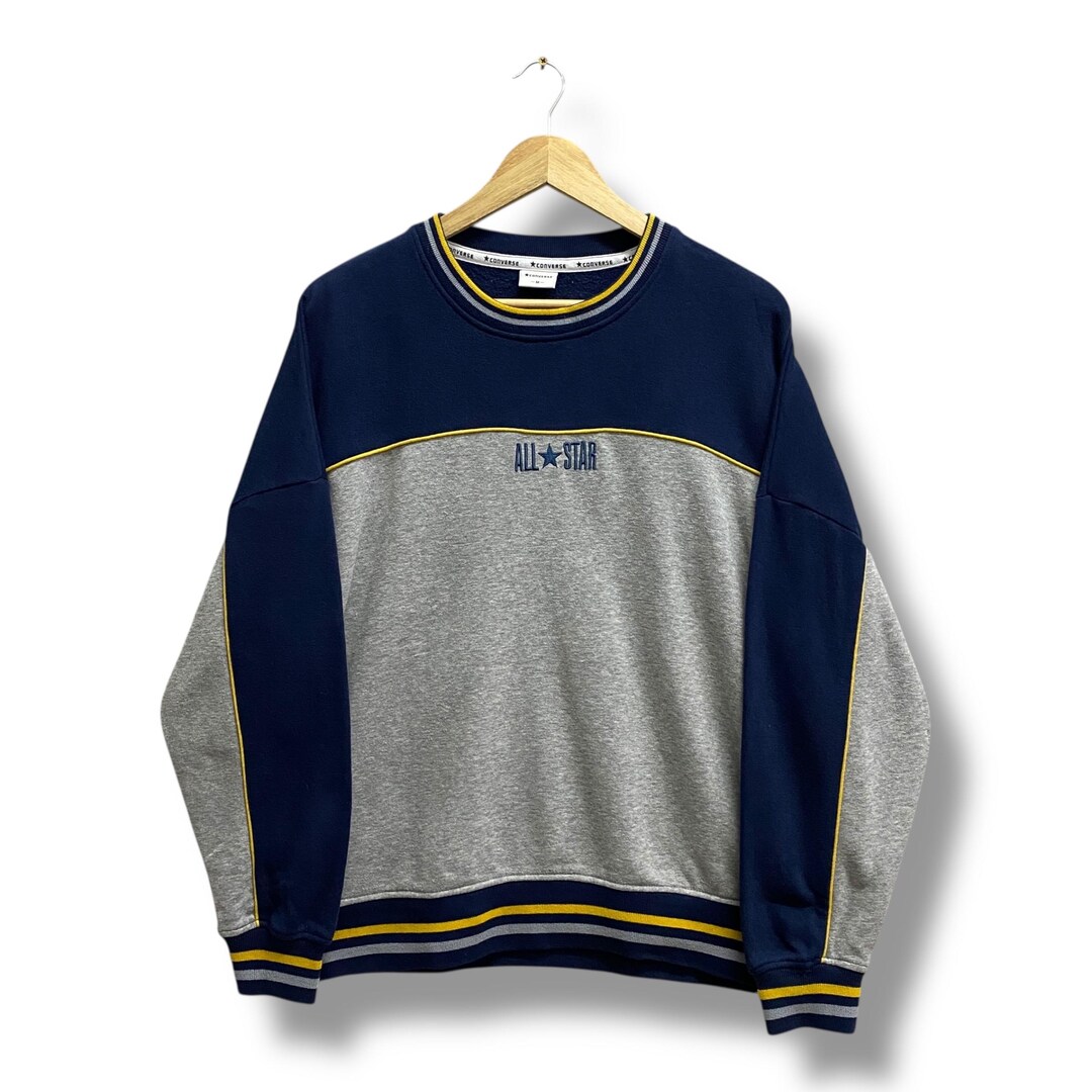 Vintage Y2K Converse All Star Color Block Sweatshirt Medium Embroidered ...