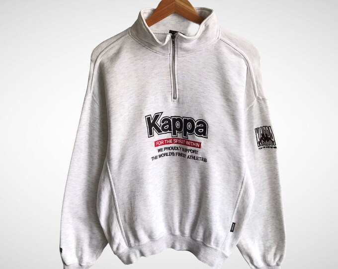 Vintage Kappa Spellout Logo Embroidered Sweatshirt Crewneck Pullover ...