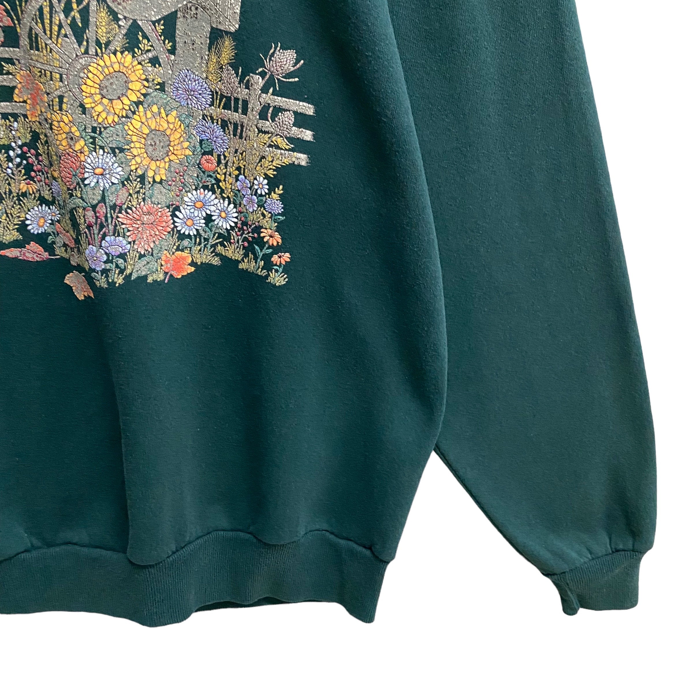 Vintage Morning Sun Wildlife Animal Green Sweatshirt XLARGE Bird Cage ...
