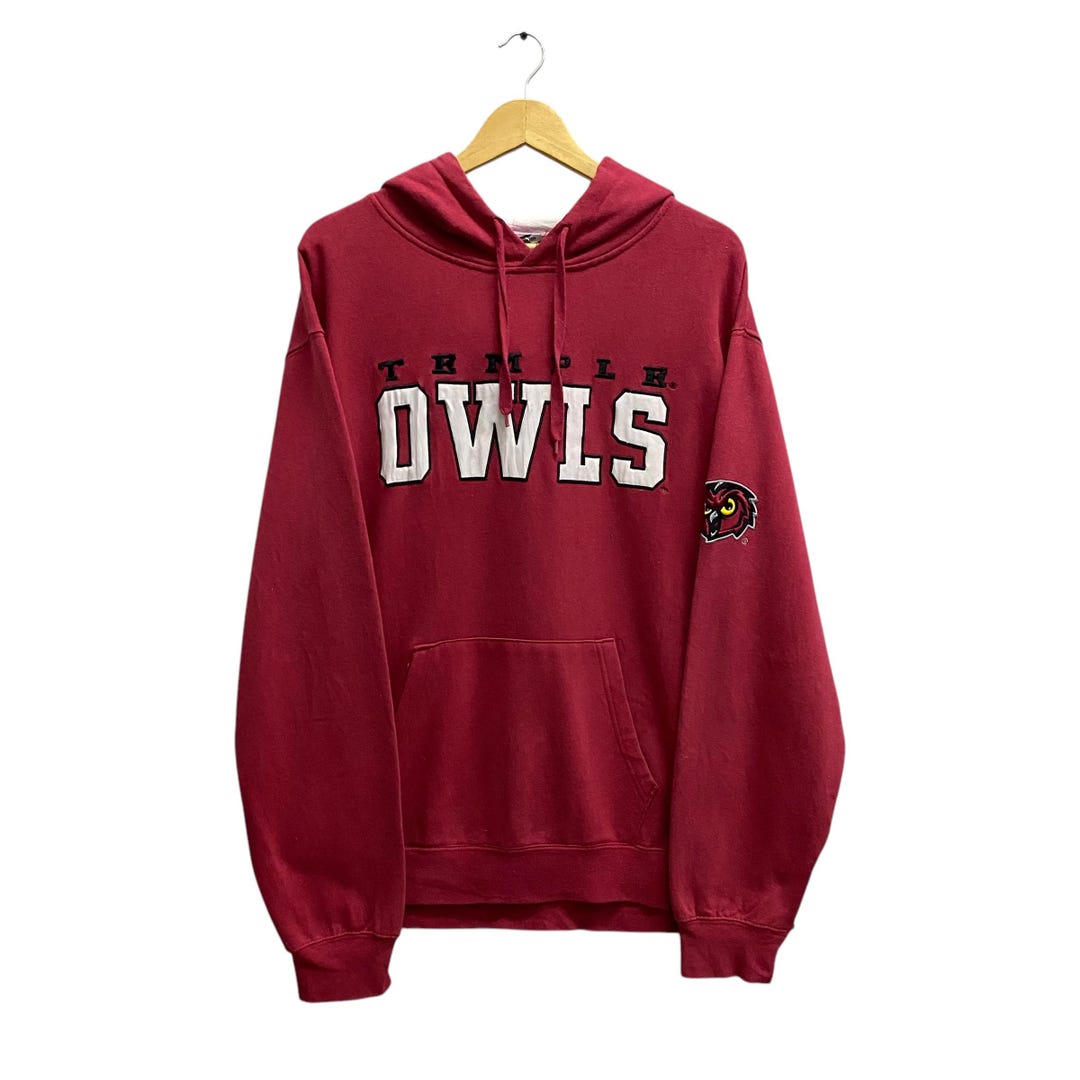 Vintage 00s Temple University Red Unisex Hoodie Xlarge Temple OWLS University Crewneck Temple ...