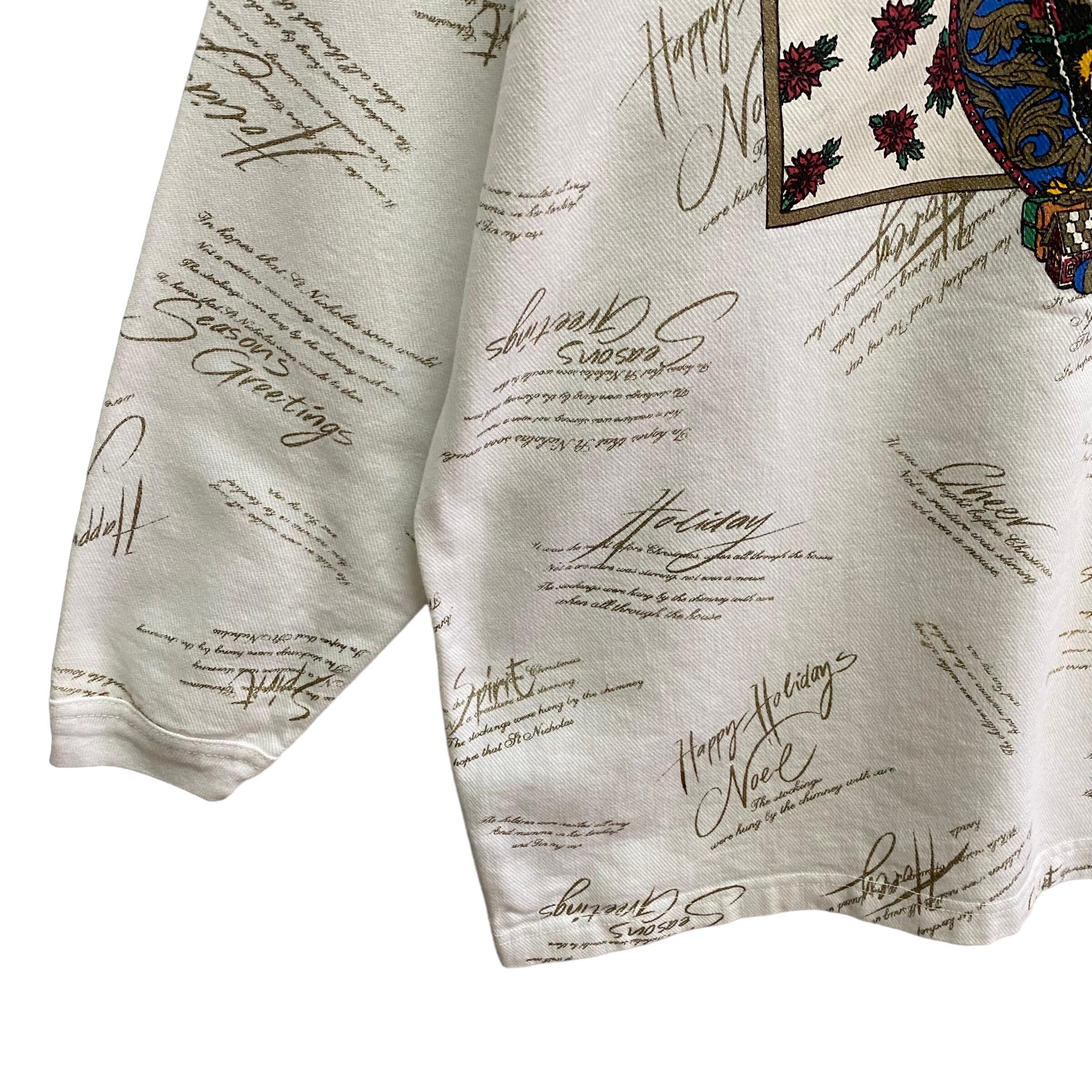 Vintage 90's Venezia Happy Holidays Neol White Sweatshirt XLARGE ...