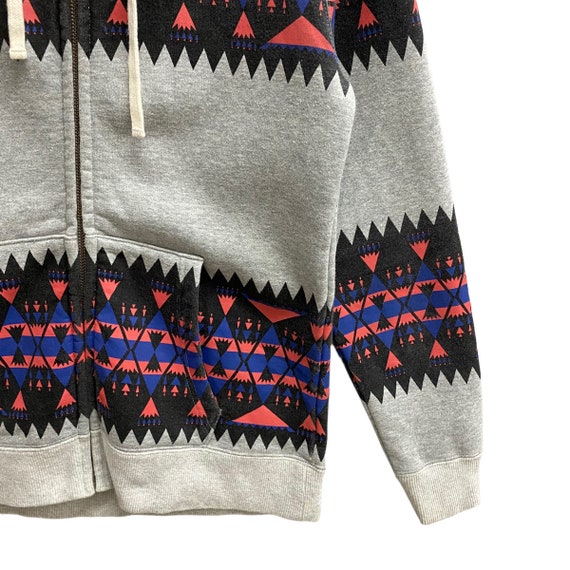 Vintage Masterpiece Aztec Grey Hoodie Sweatshirt Size… - Gem