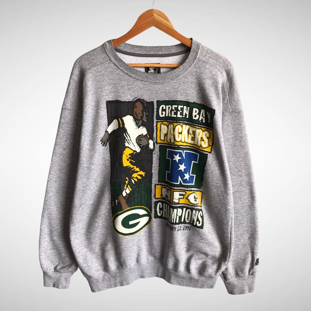 Vintage 90s Green Bay Packers Grey Sweatshirt Xxlarge Packers Crewneck ...