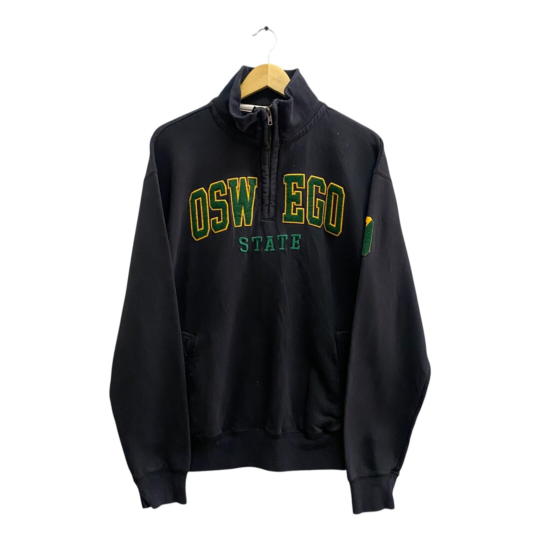 Vintage 00s Oswego University Black Sweatshirt Large Oswego College Crewneck Oswego Sweater ...