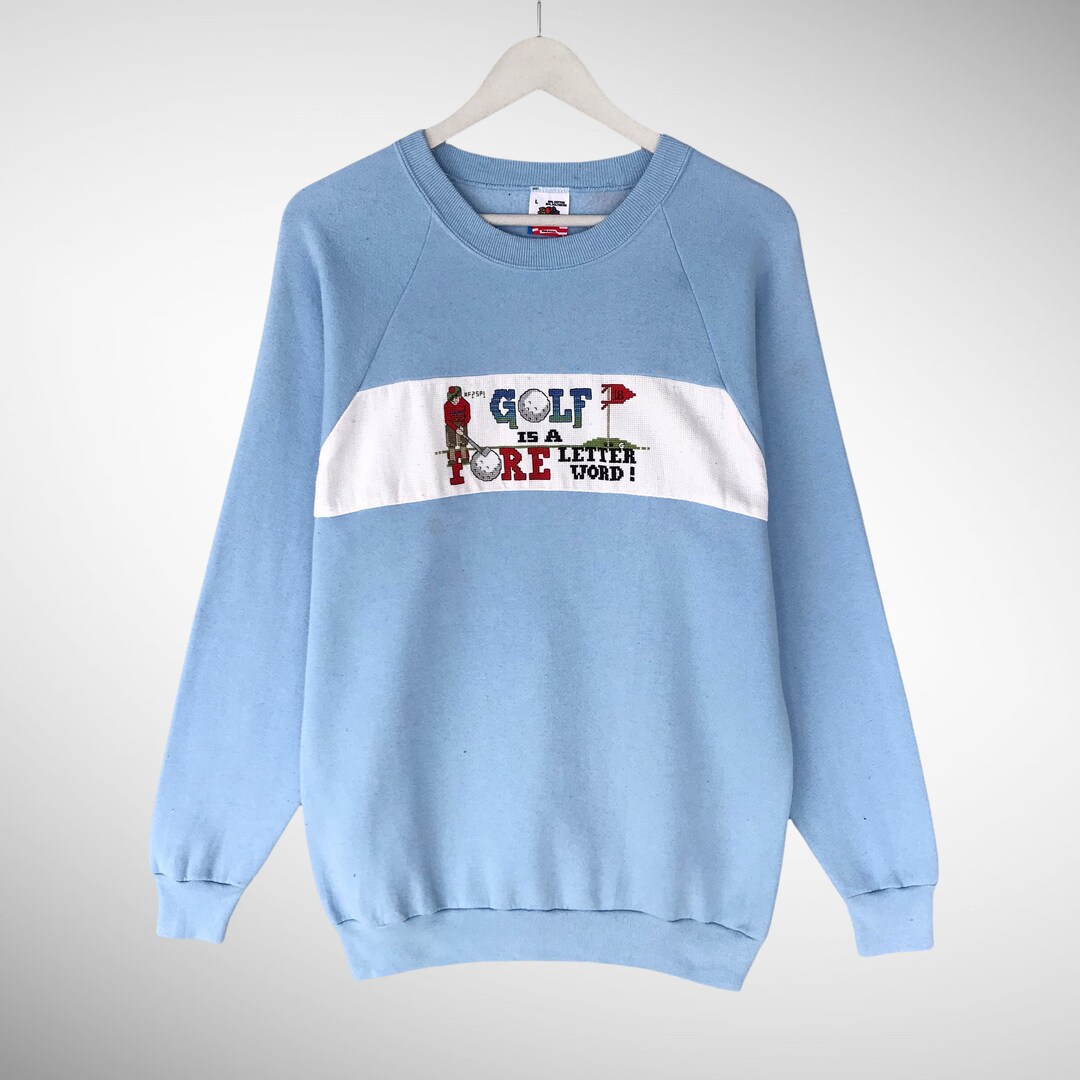 Vintage 90s Golf Colour Block Sweatshirt Size Large Golf Crewneck Golf ...