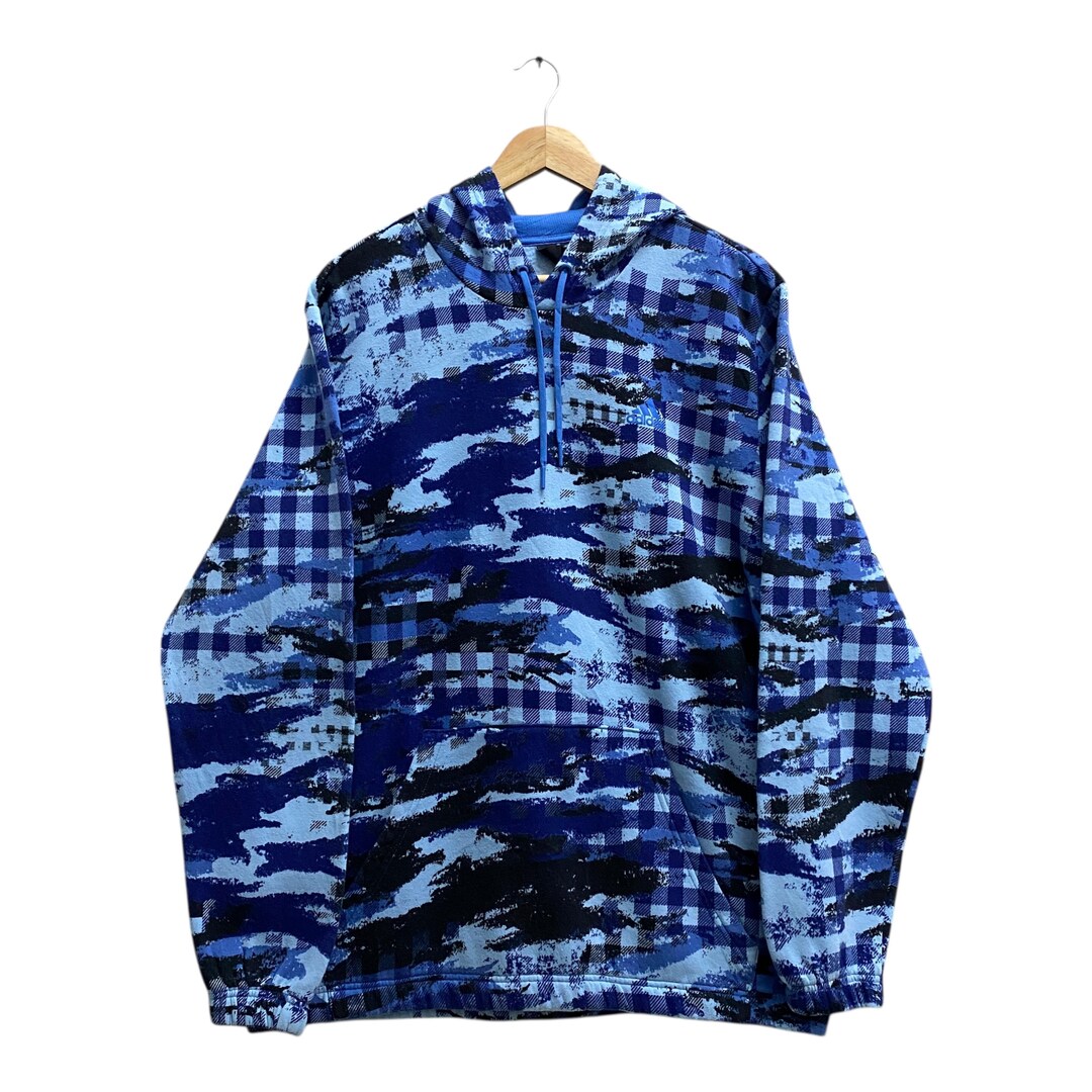 Vintage Y2K Adidas Trefoil Blue Hoodie XLARGE Adidas Three Stripes ...