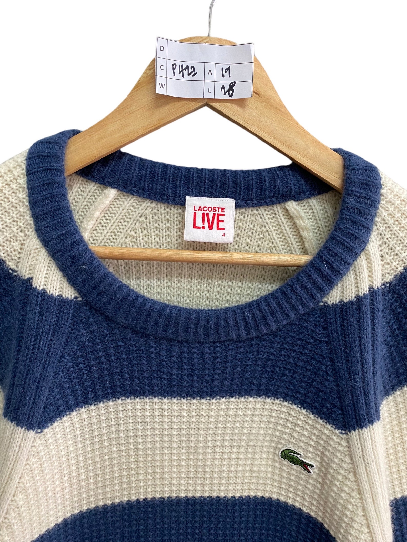 Vintage Lacoste La Chemise Striped Knitwear Sweatshirt Size Large La ...