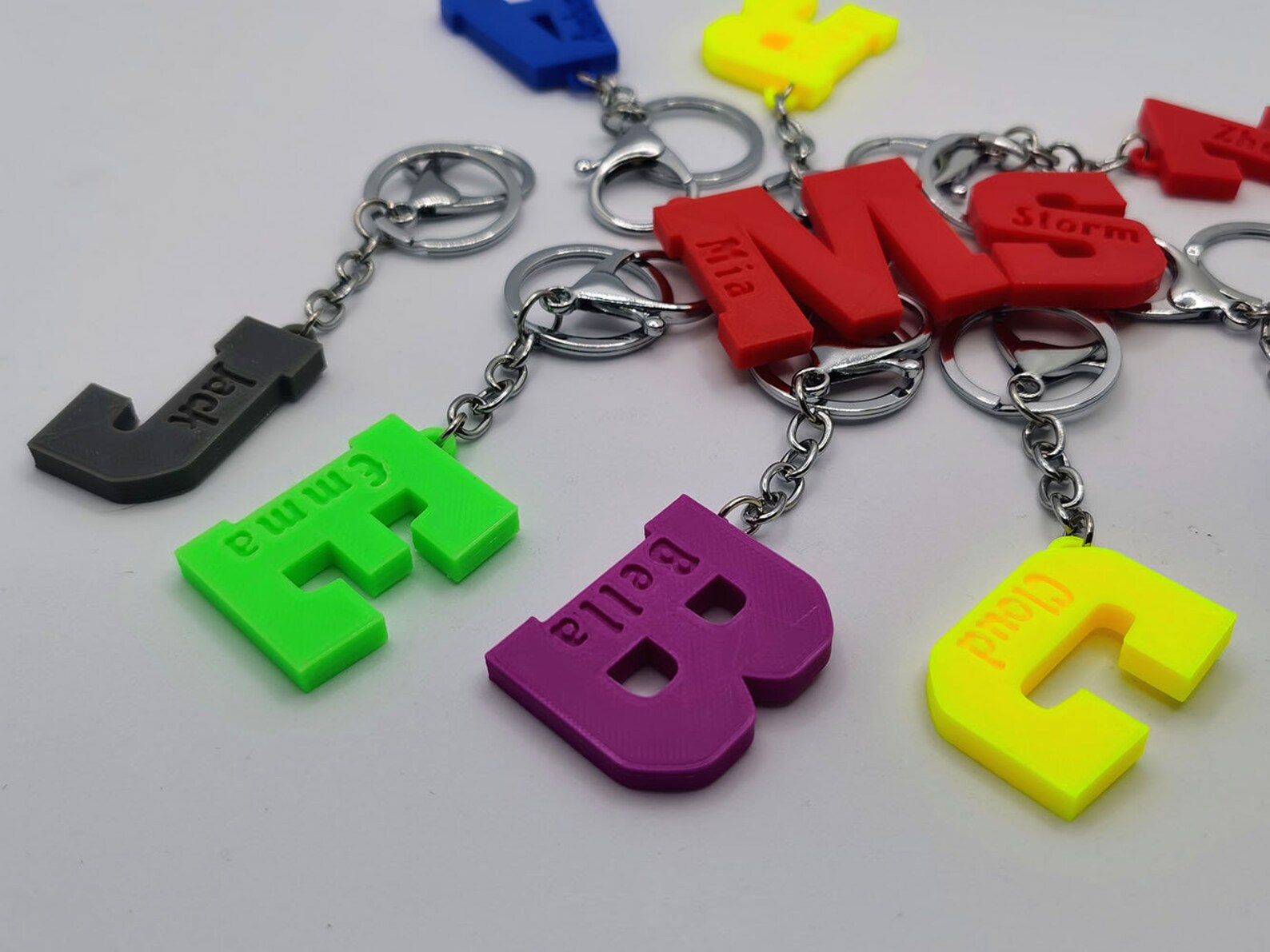 Porte Clés Initial Personnalisé Imprimé En 3d Porte Clés Etsy