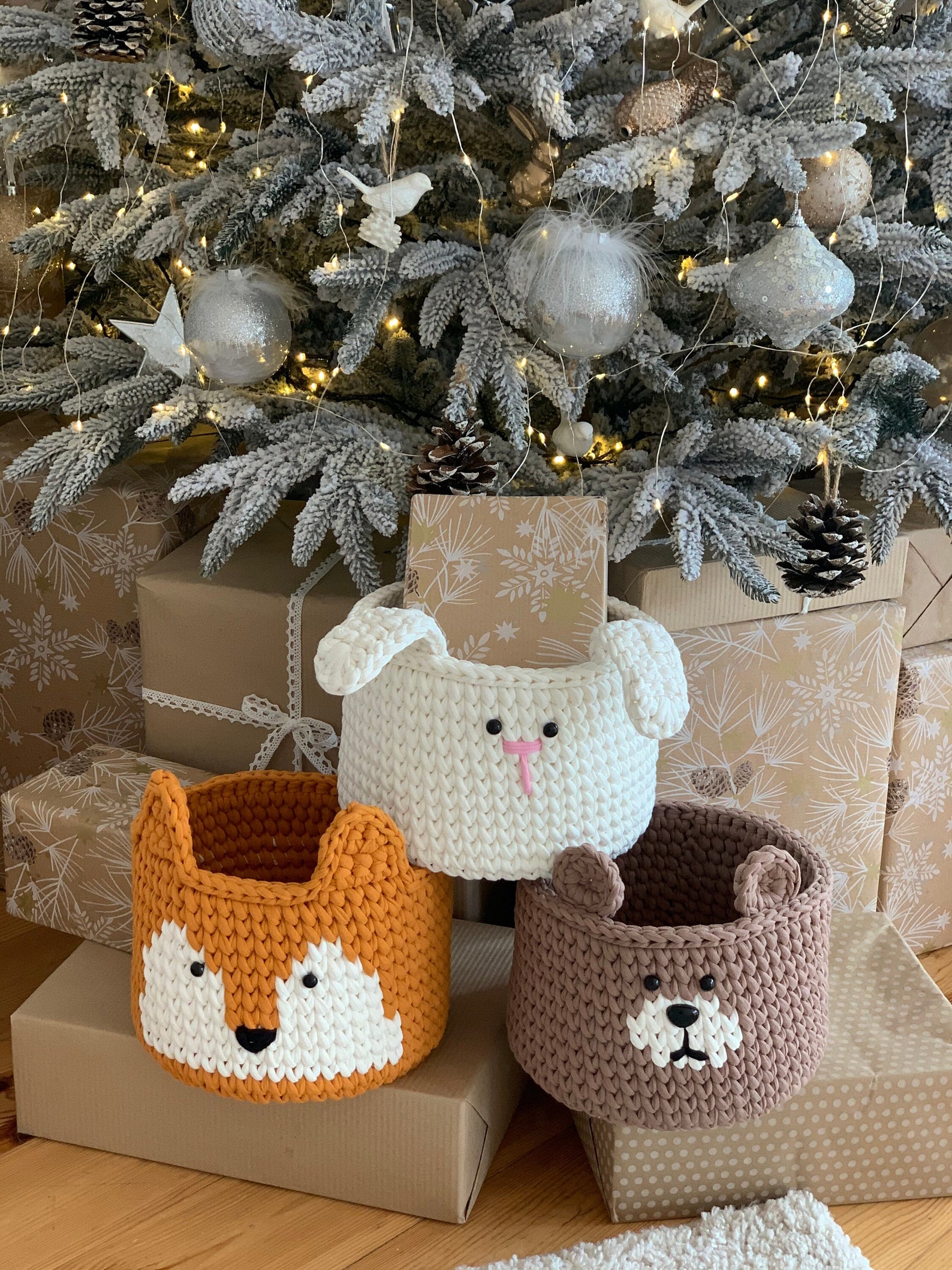 Bear Basket Storage Basket Animal Basket Mini Space-saving - Etsy
