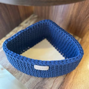 Triangle Corner Basket, Crochet Shelf Basket, Corner Storage, Closet ...